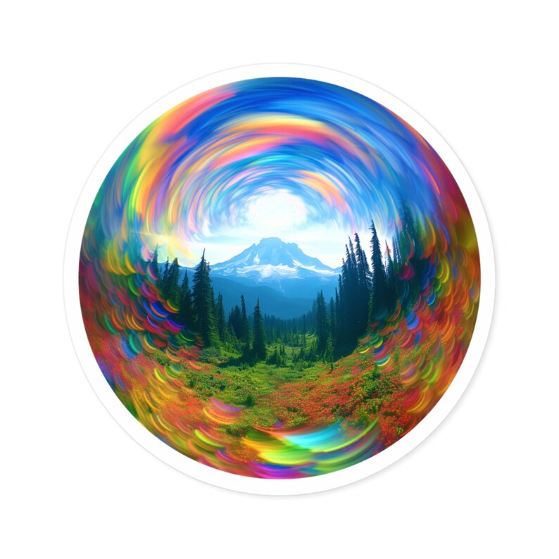 Mount Rainier Sticker, Beautiful Mountain Landscape Sticker, Hiking ...
