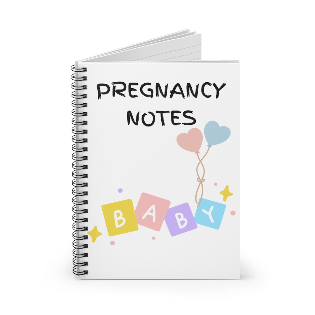 Pregnancy Notes Spiral Notebook | Baby Blocks and Heart Balloons - Etsy