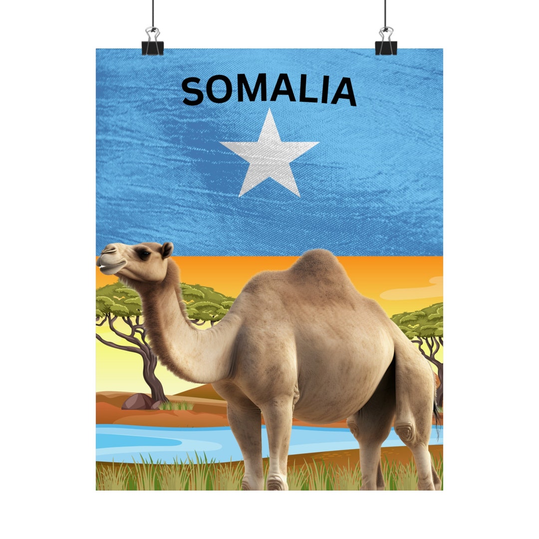 Somali Spirit Camel and Flag Canvas, Heritage of Somalia: Camel and ...