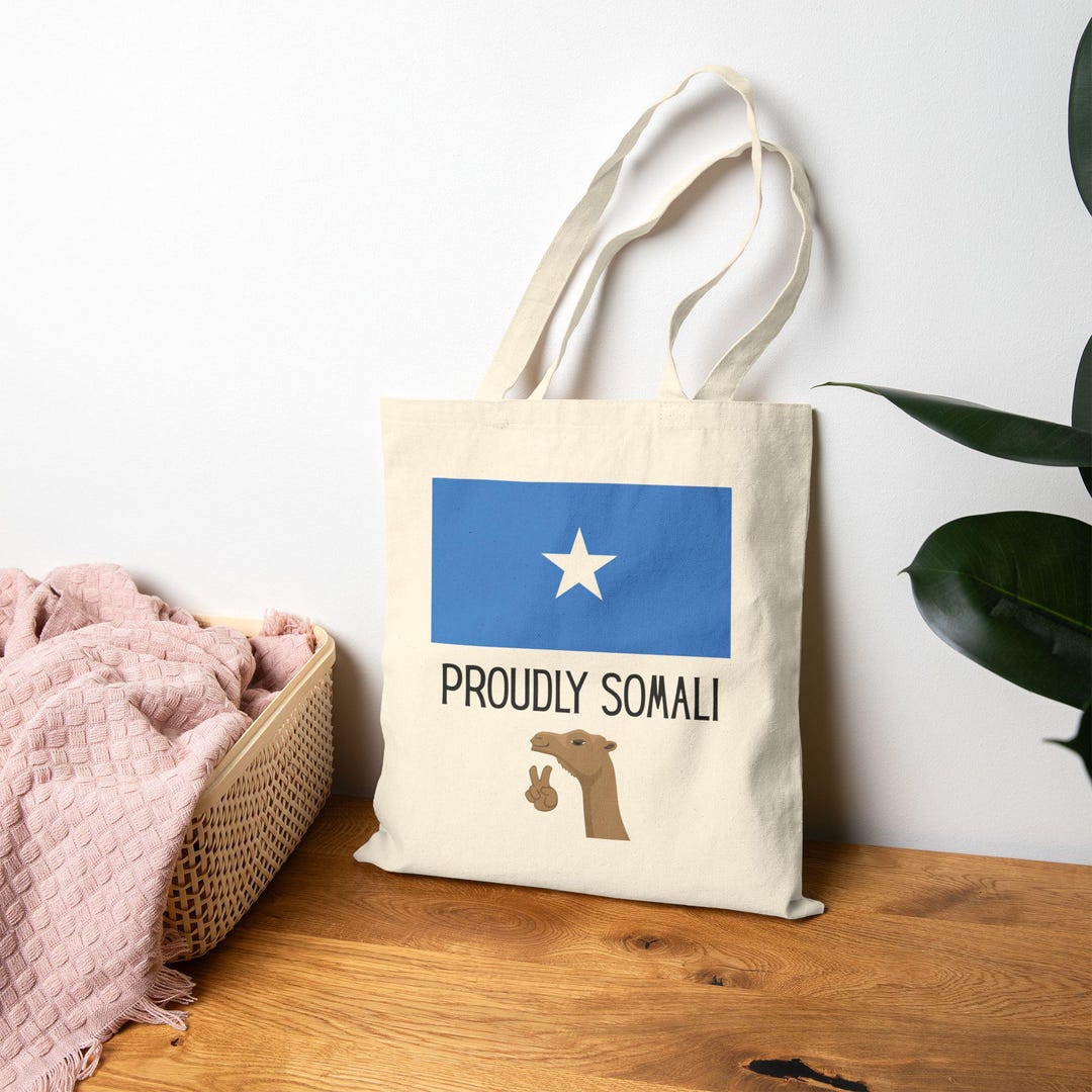 Cotton Canvas Tote Bag, Somali Flag Camel Proudly Somali, Ethnic ...