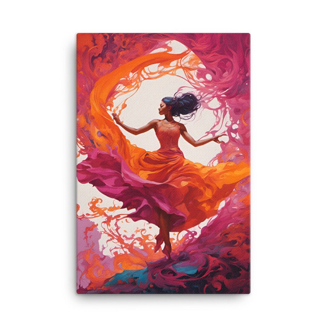 Dancer Abstract Canvas Art 24x36 Gift for Ballerina Lover Dance African ...