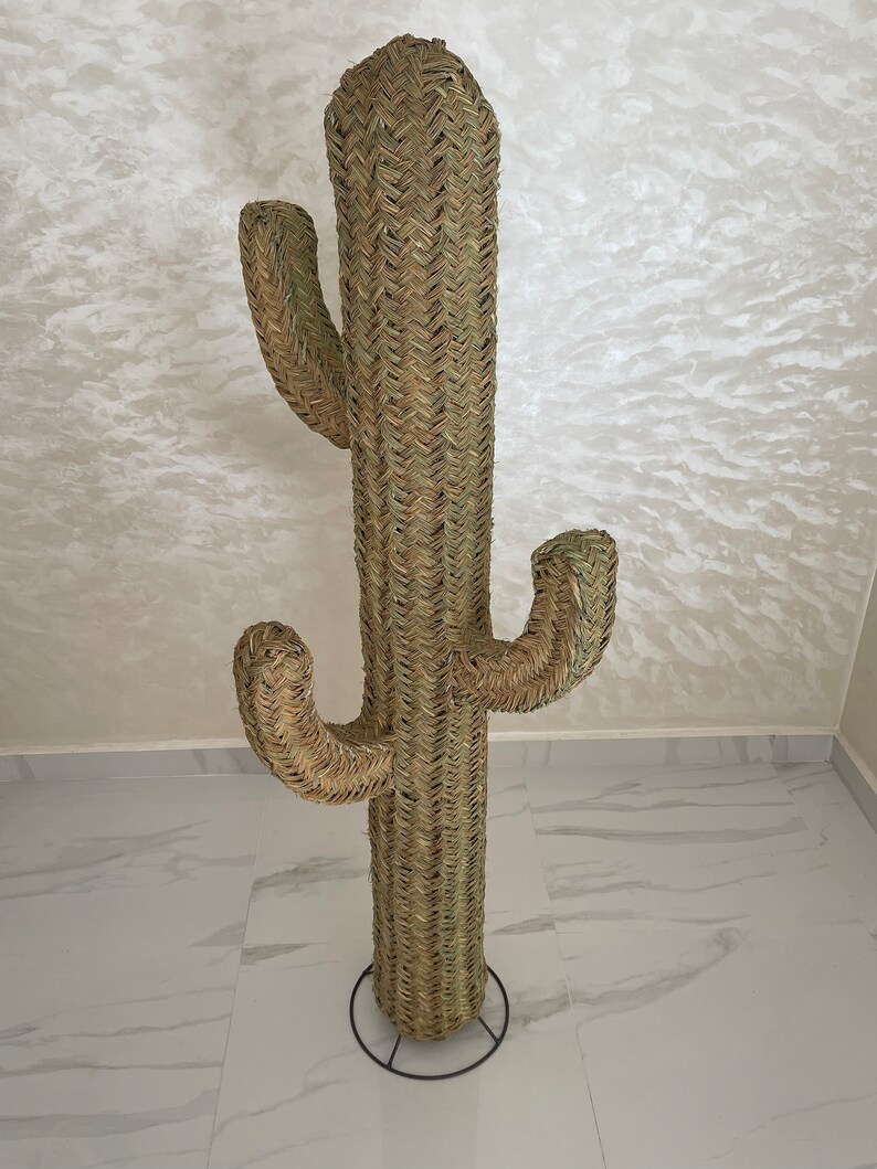 1 Straw Cactus Rattan Cactus Doummoroccan Decor Handmade - Etsy
