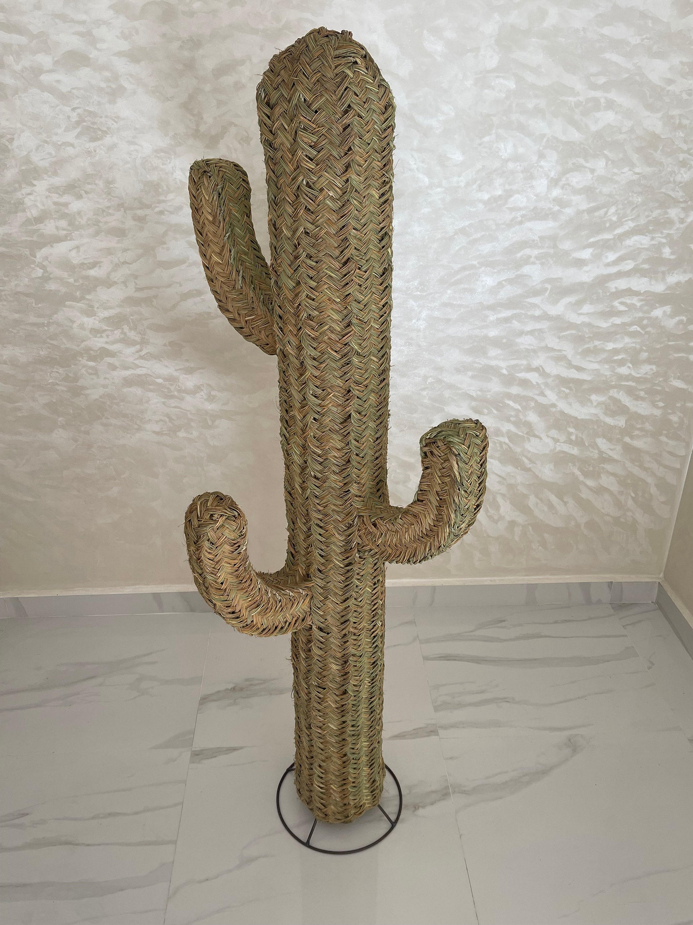 1 Straw Cactus Rattan Cactus Doummoroccan Decor Handmade - Etsy