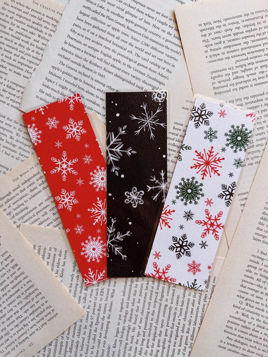 Snowflake Winter Bookmarks Laminated Double Sided Book - Etsy