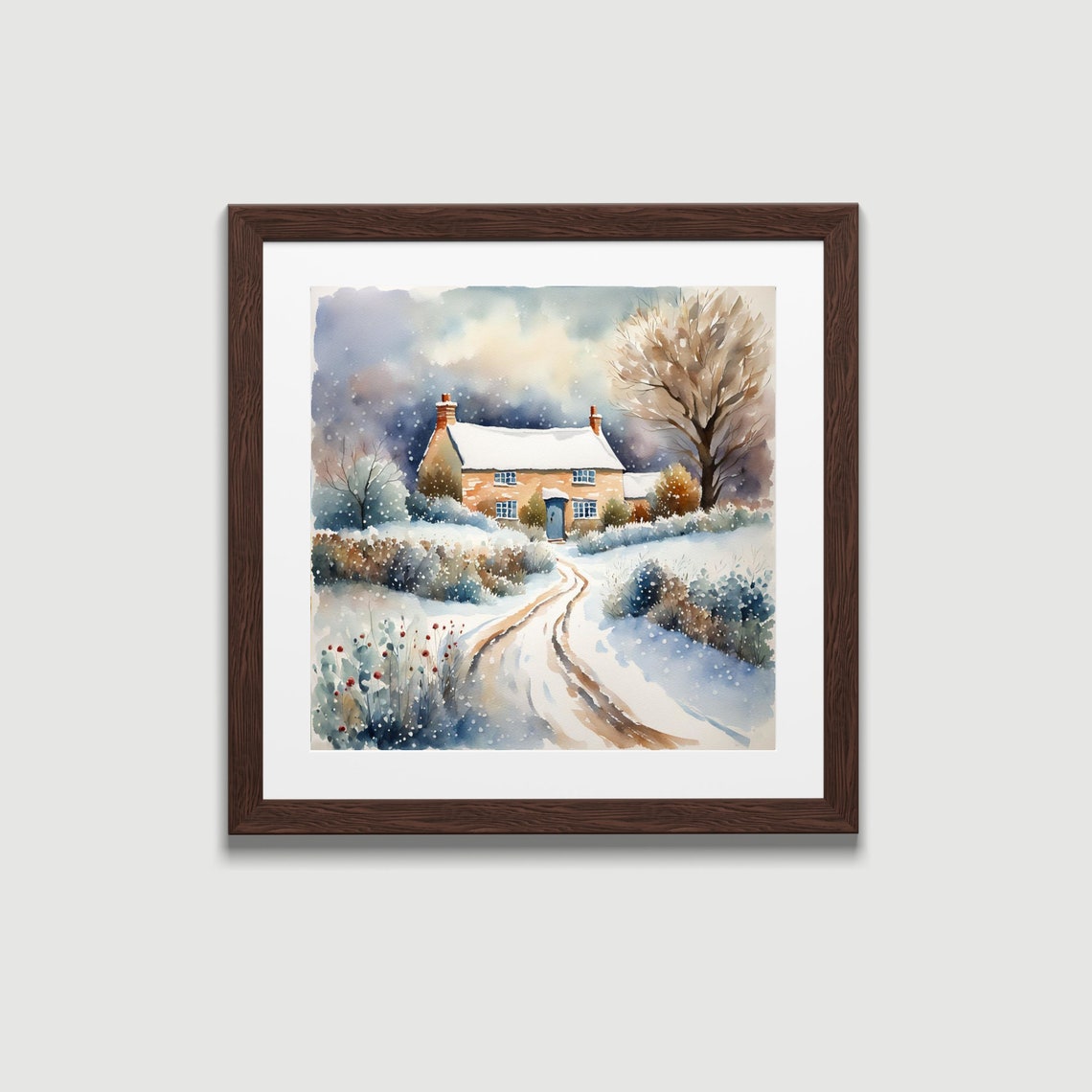 Cotswold Water Color House Painting Country Garden Landscape Printable ...