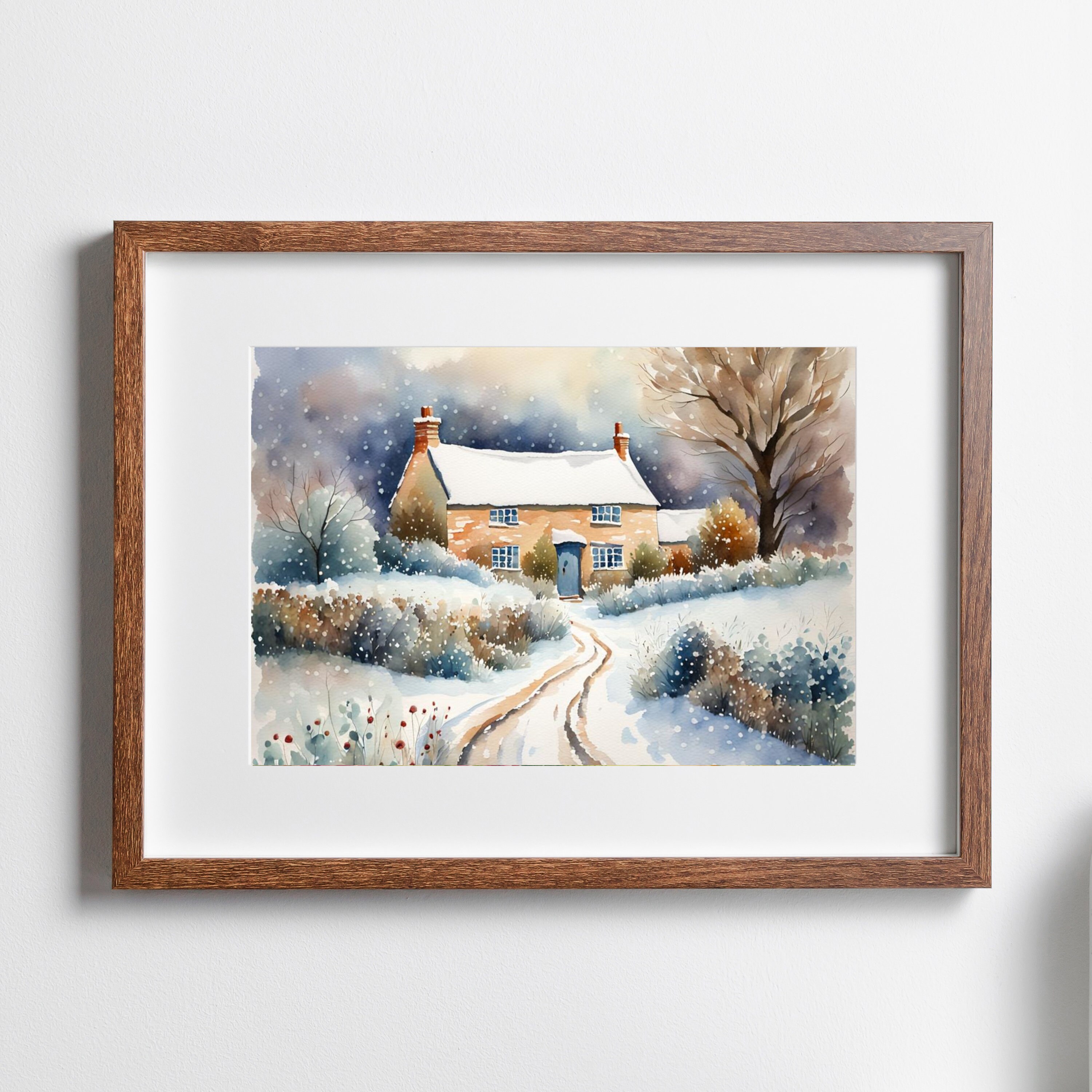 Cotswold Water Color House Painting Country Garden Landscape Printable ...