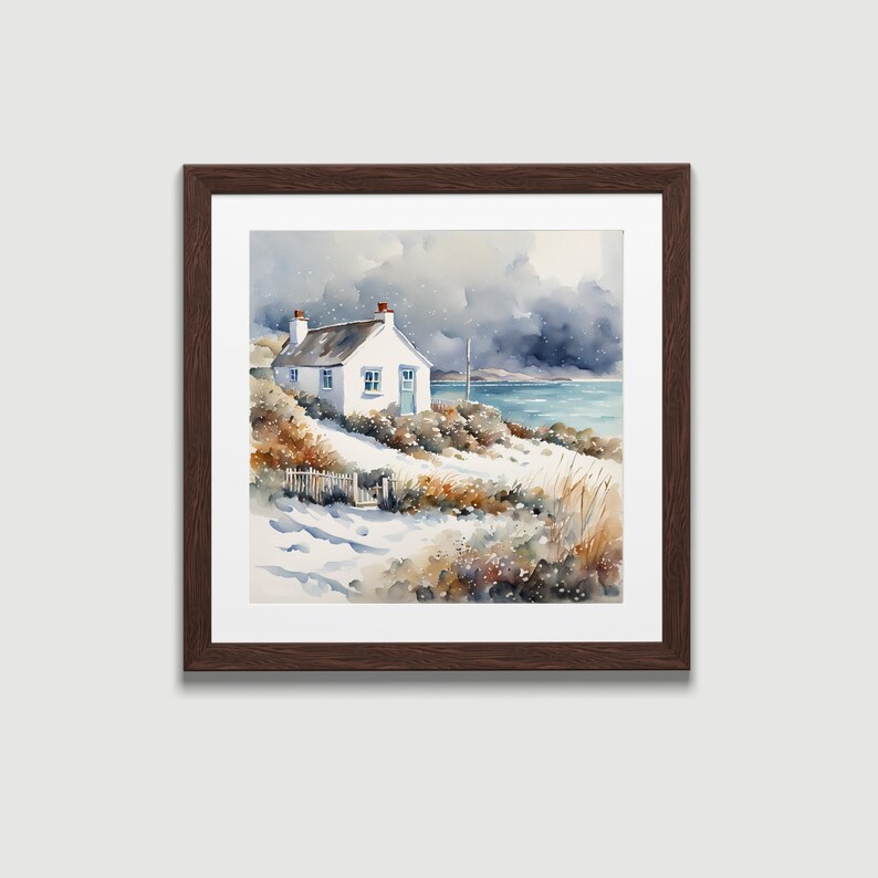 Set of 4 Cornish Seaside Cottage Watercolour Paintings Cornwall England ...