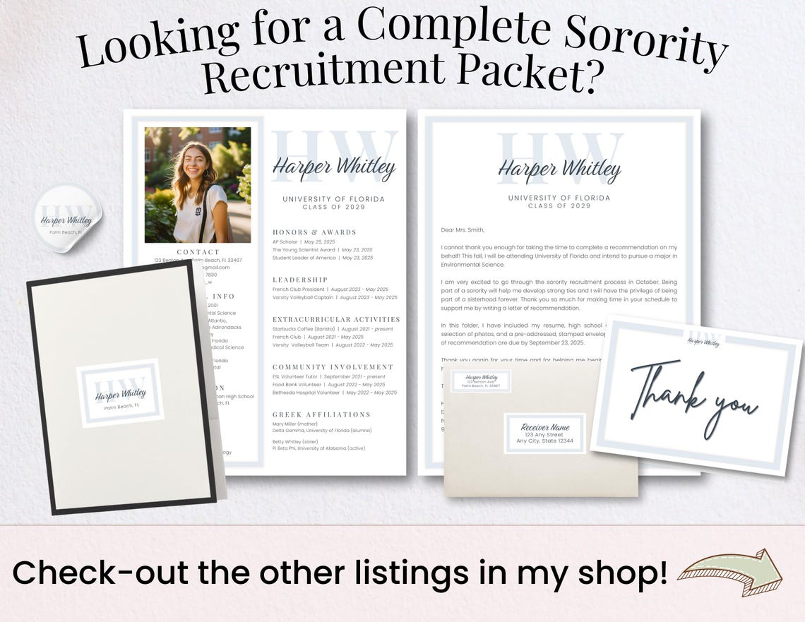 Editable Blue Sorority Resume Template, Cute Canva Design With Photo ...