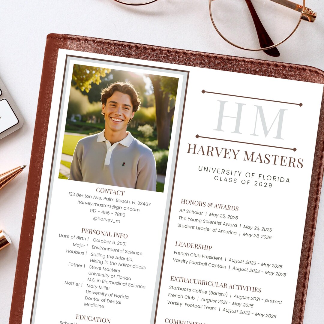 Editable Fraternity Resume Template With Photo, Social Resume and Cover ...