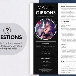 Customizable Bottle Girl, Waitress, Bartender Resume Template With ...