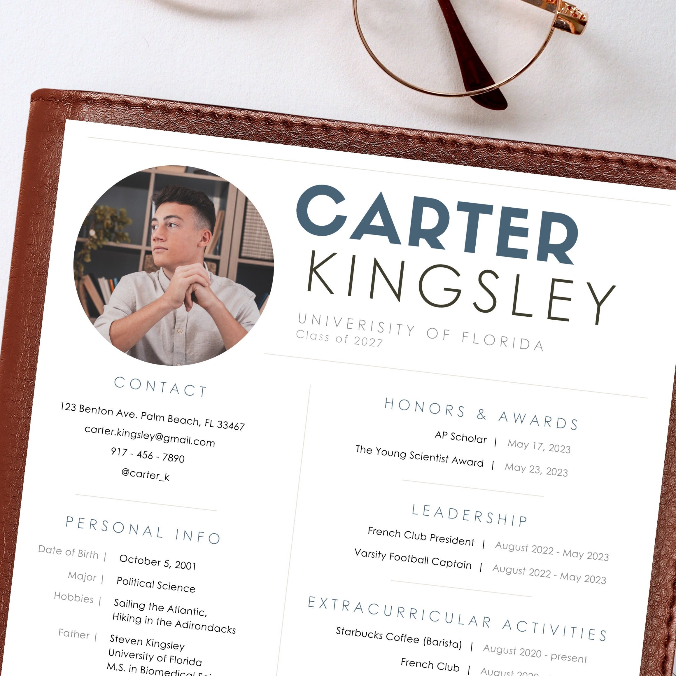 Fraternity Resume Template With Photo; Social Resume Template and Cover ...