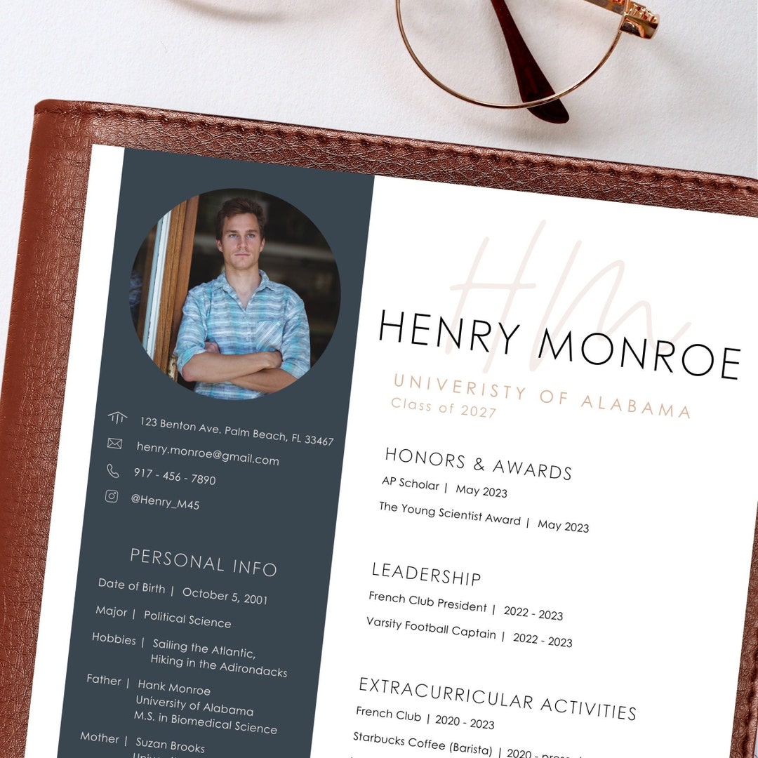 Fraternity Resume Template With Photo; Social Resume Template and Cover ...