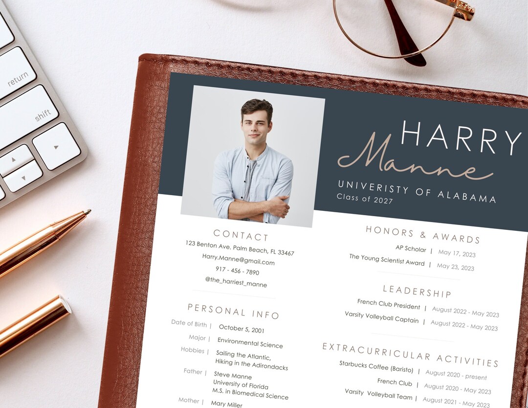 Fraternity Photo Resume Template Social Resume Template and - Etsy