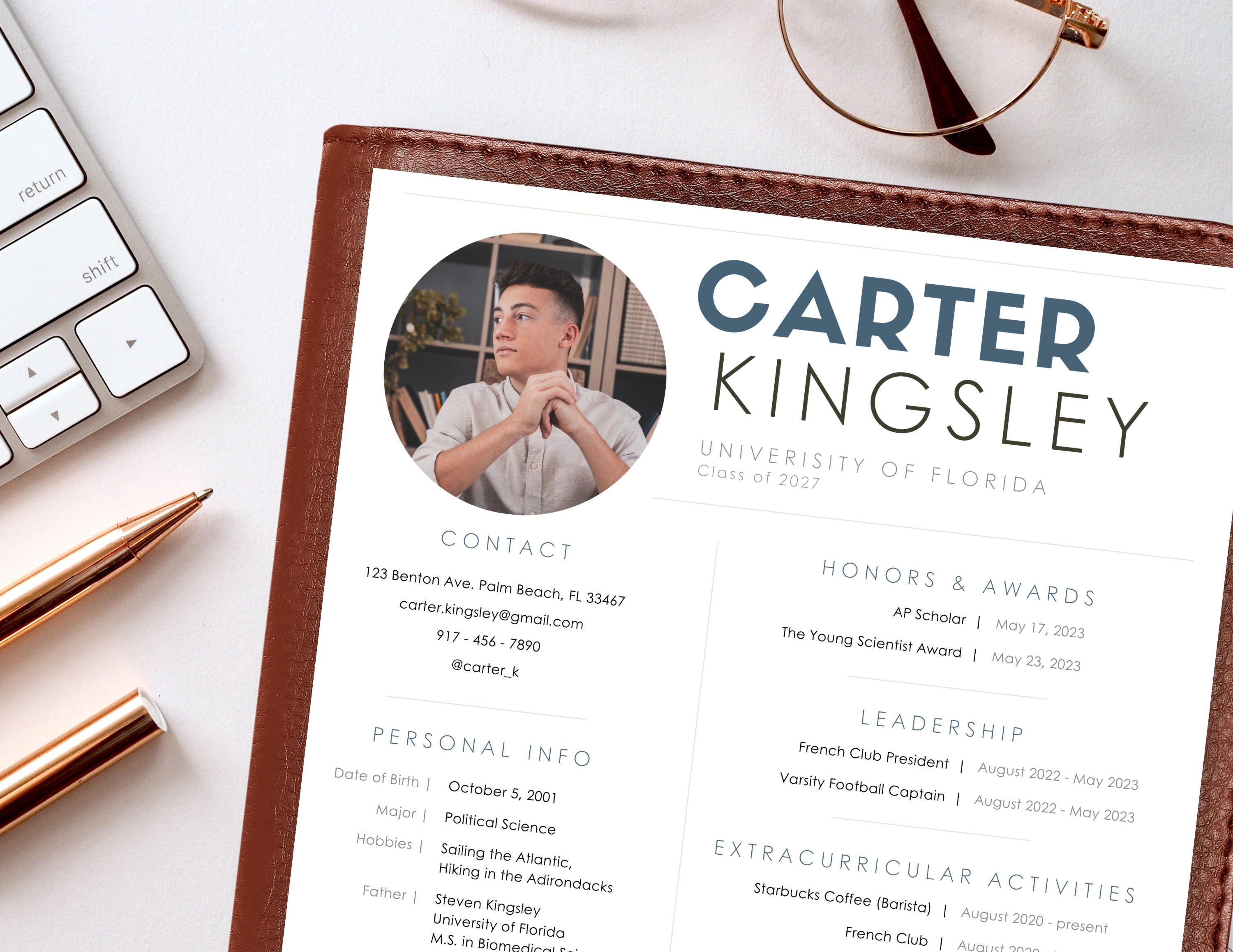 Fraternity Resume Template With Photo Social Resume Template - Etsy Canada