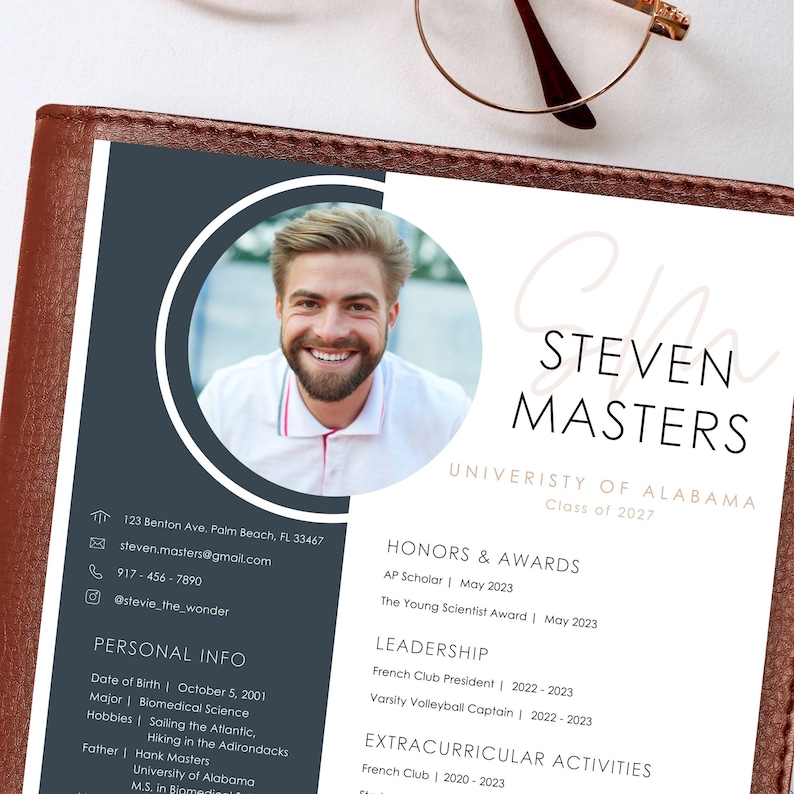 Fraternity Resume Template With Photo; Social Resume Template and Cover ...