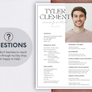 Fraternity Resume Template With Photo; Social Resume Template and Cover ...