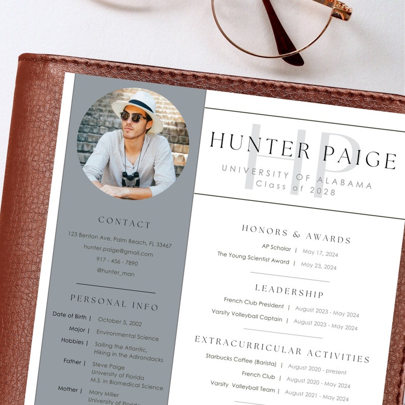 Fraternity Resume Template With Photo; Social Resume Template and Cover ...