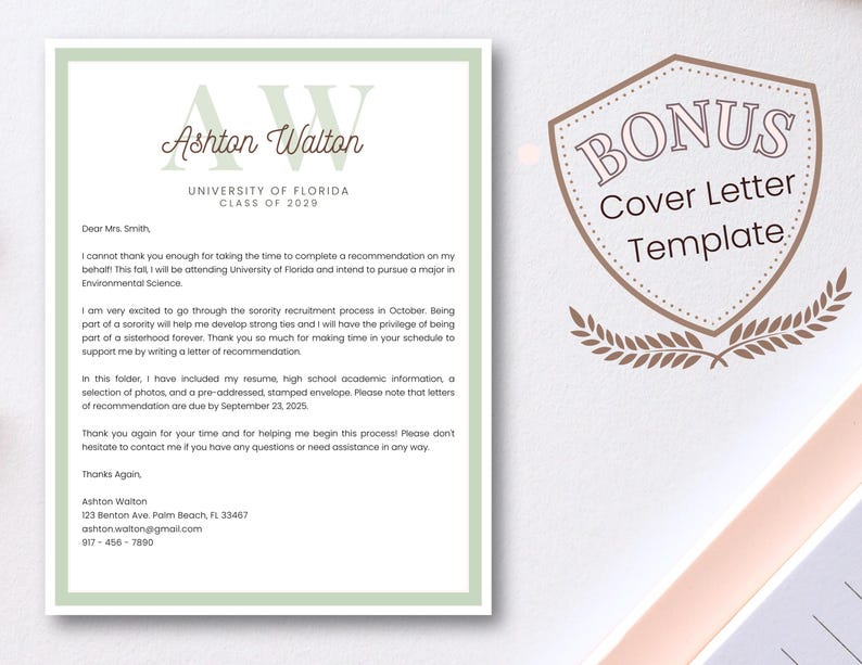Editable Sage Green Sorority Resume Template, Canva Design With Photo ...