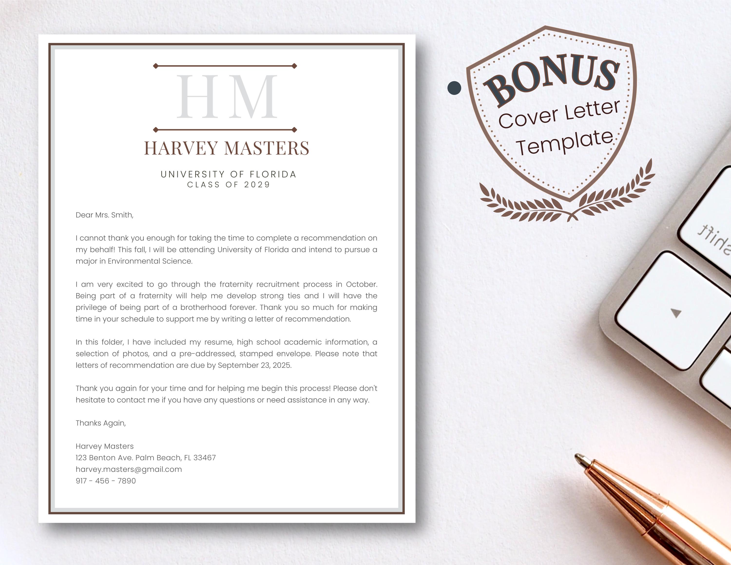 Editable Fraternity Resume Template With Photo, Social Resume and Cover ...