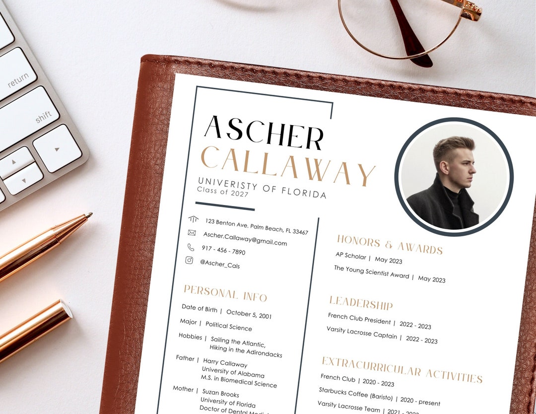 Fraternity Resume Template With Photo Social Resume Template and Cover ...