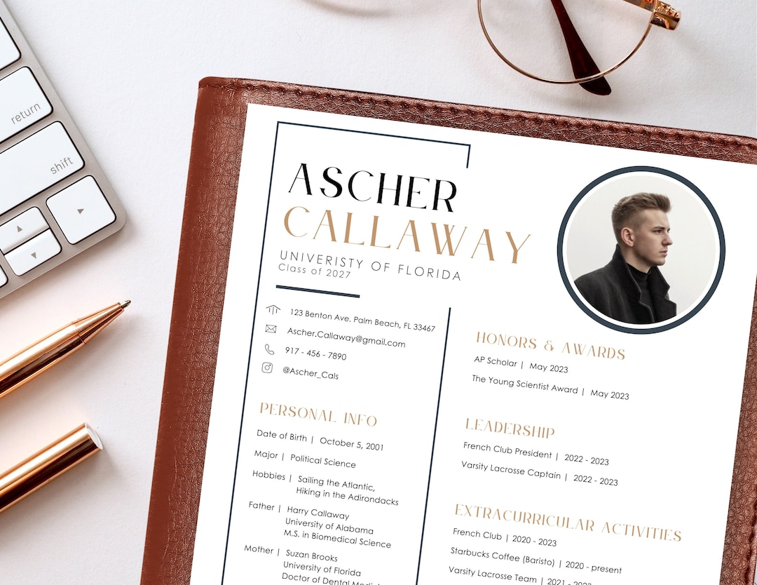 Fraternity Resume Template With Photo Social Resume Template - Etsy