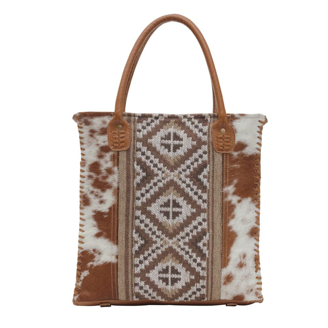 Southwest Aztec Hair on Leather Shoulder Bag-cowhide Leather Bag-myra ...
