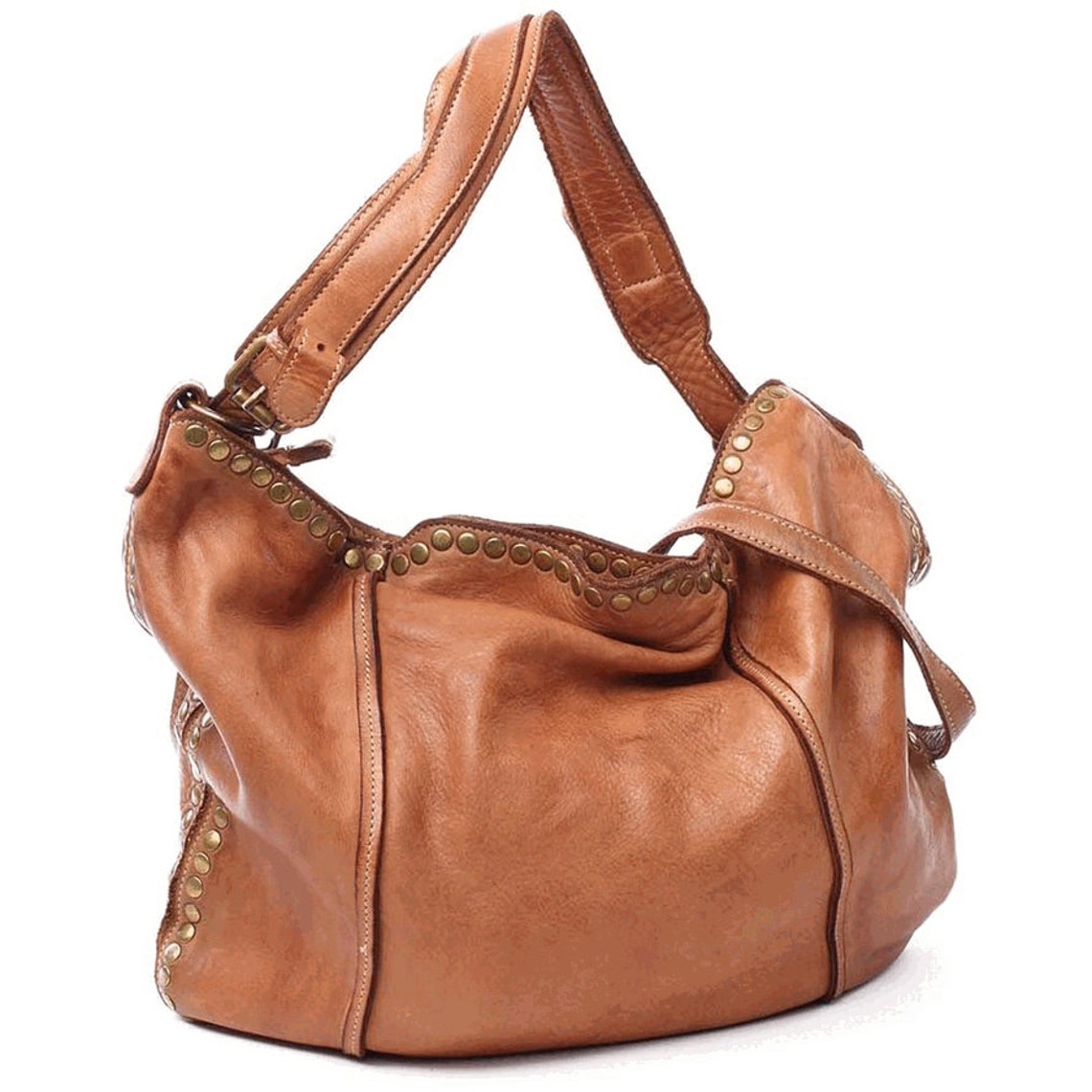 Anna Italian Leather Hobo Crossbody Bag-genuine Italian Leather Aged ...