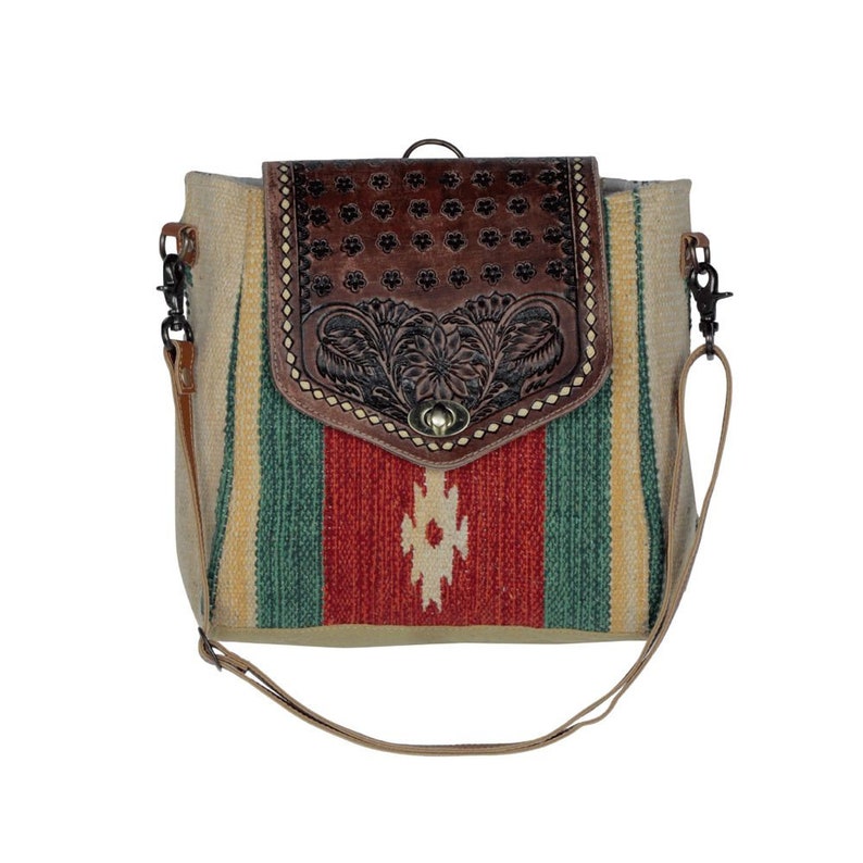 Southwest Hand-tooled Leather Shoulder Bag-cowhide Hair on - Etsy