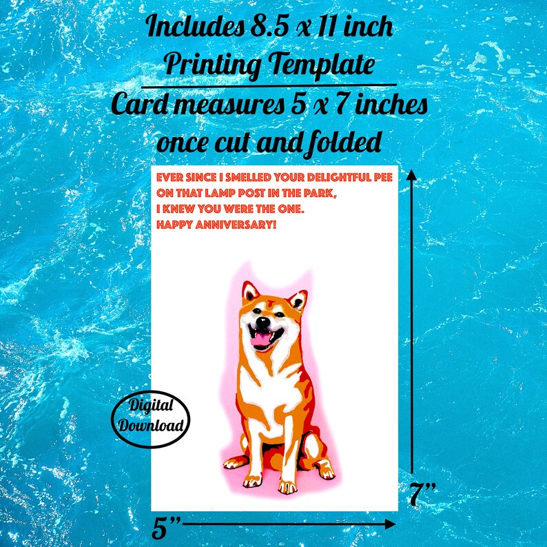 Printable Dog Anniversary Card, Printable Birthday Card Funny, Digital ...
