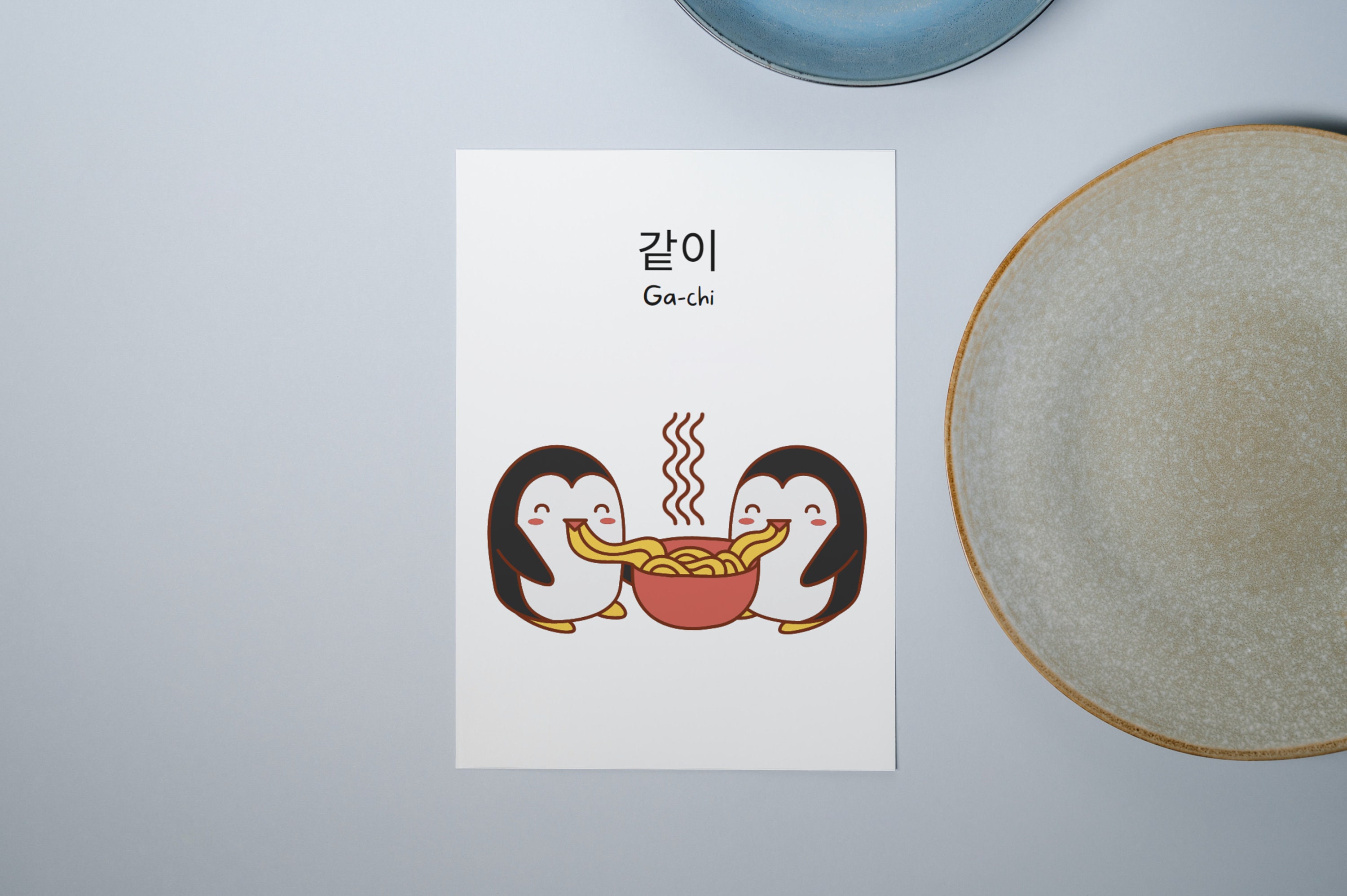 Sweet Korean Penguin Greeting Card gachi Together, I Love You Card ...