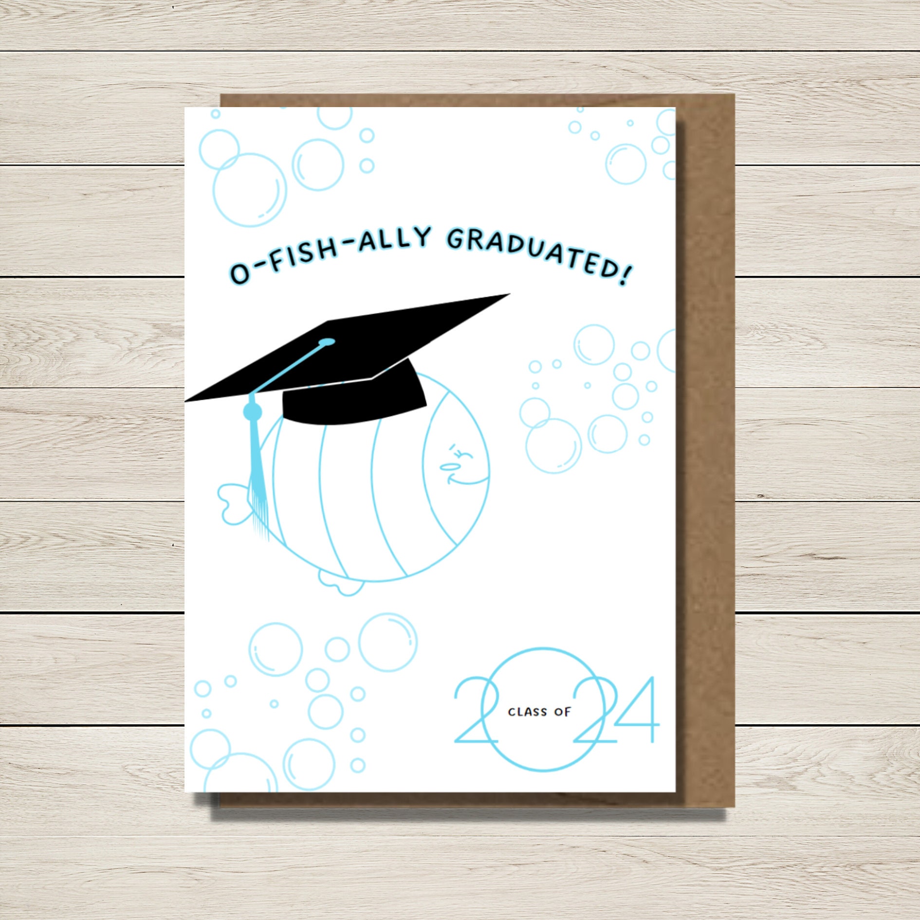 Fish Pun Graduation Card, O-fish-ally Graduated, High School Graduation ...