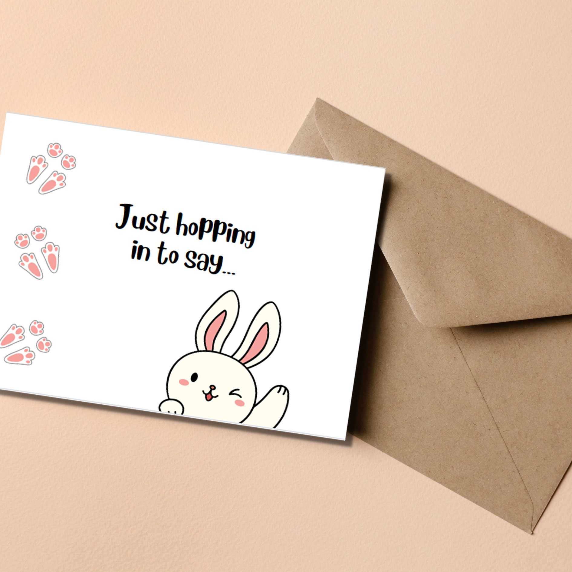 Cute Bunny Card, Some-bunny Loves You Card, I Love You Card, Couple's ...
