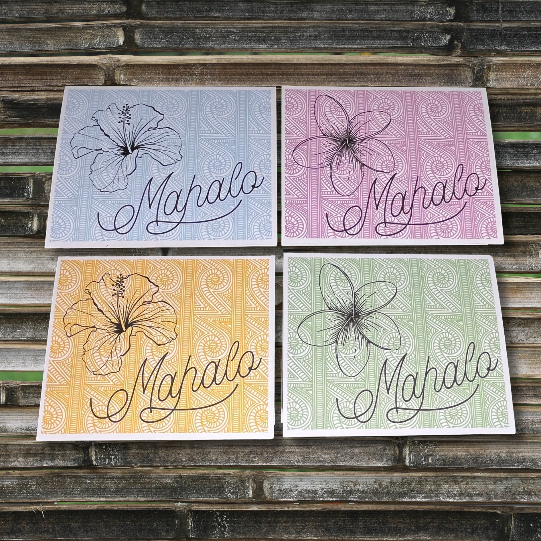 Hawaiian mahalo Thank You Notecard Set, Gratitude Card, Appreciation ...