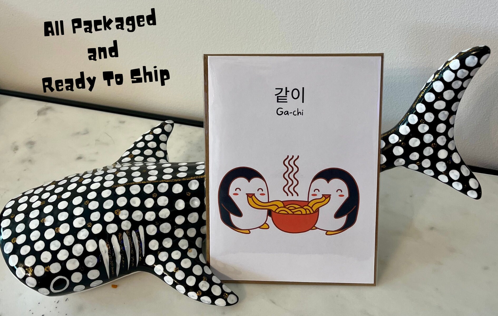 Sweet Korean Penguin Greeting Card gachi Together, I Love You Card ...