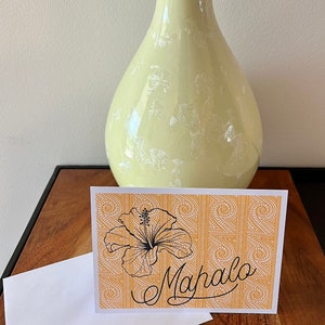 Hawaiian Mahalo Thank You Notecard Set: Tropical Gratitude Stationery ...