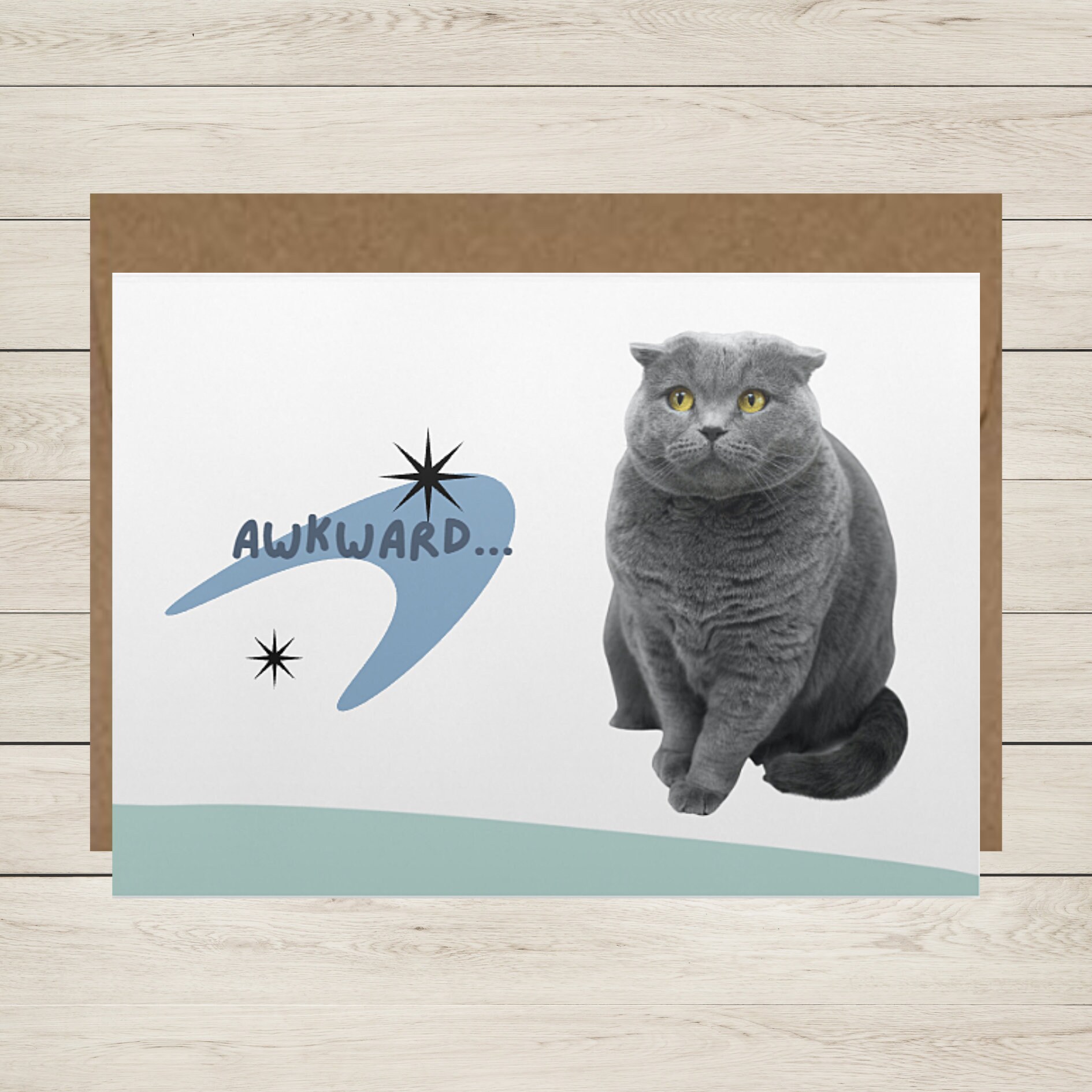 Cute Cat Pun Apology Card Sorry for the Cat-astrophe - Etsy
