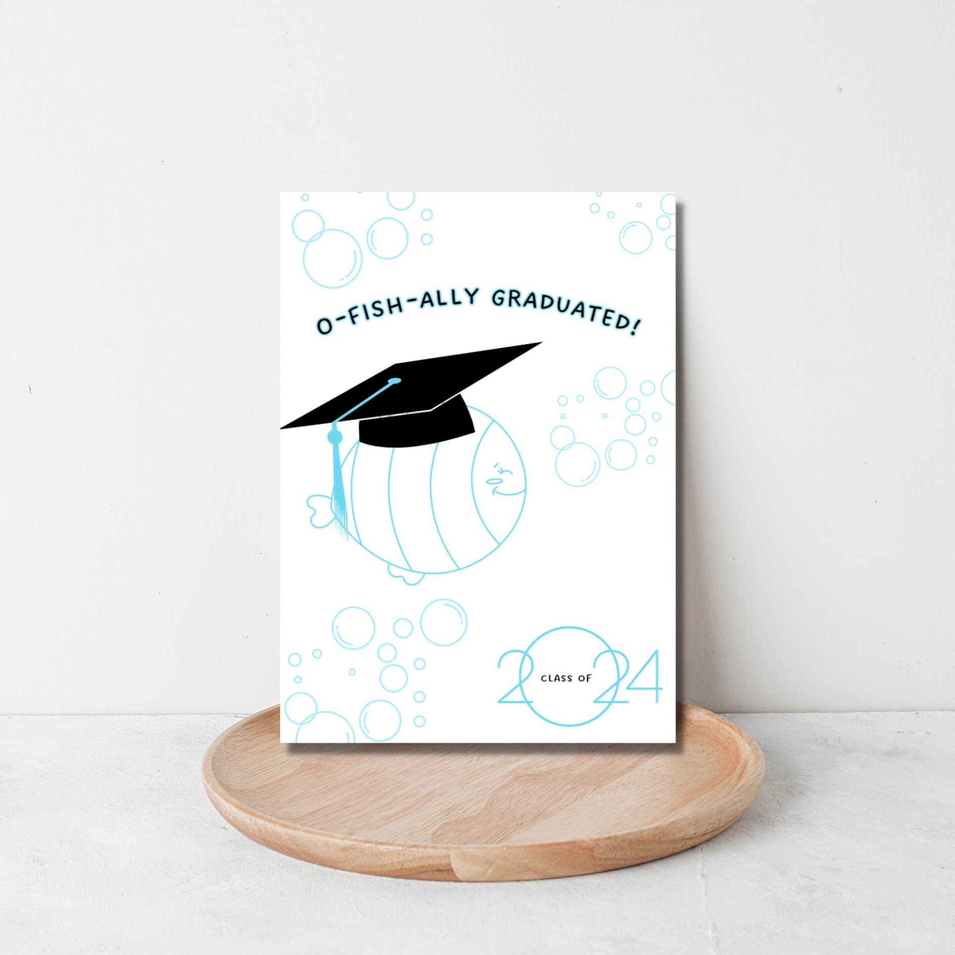 Fish Pun Graduation Card, O-fish-ally Graduated, High School Graduation ...