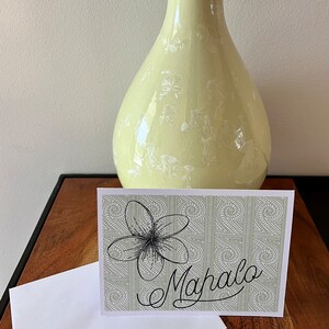 Hawaiian Mahalo Thank You Notecard Set: Tropical Gratitude Stationery ...