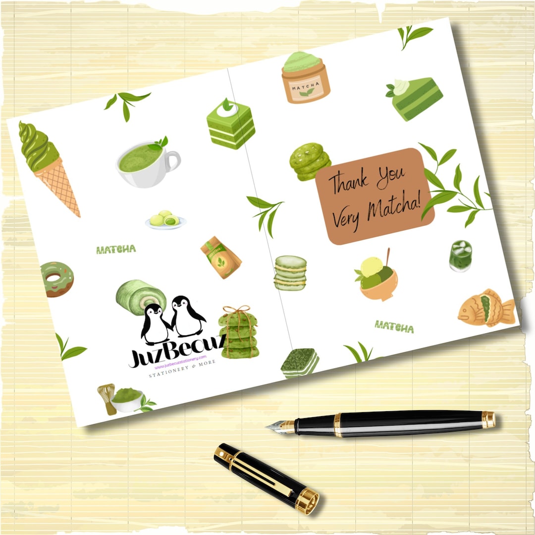 Cute Matcha Thank You Card, Thank You so Matcha Pun Appreciation Card ...