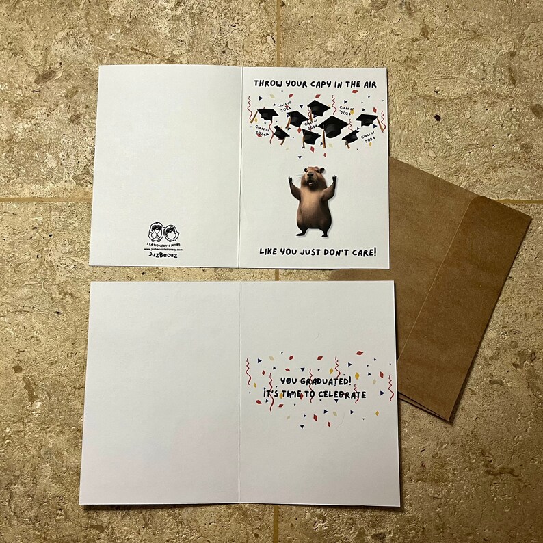 Fun Capybara Graduation Card throw Your Capy in the Air Like You Just ...