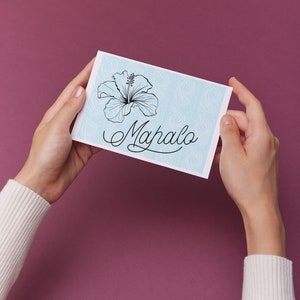 Hawaiian Mahalo Thank You Notecard Set: Tropical Gratitude Stationery ...