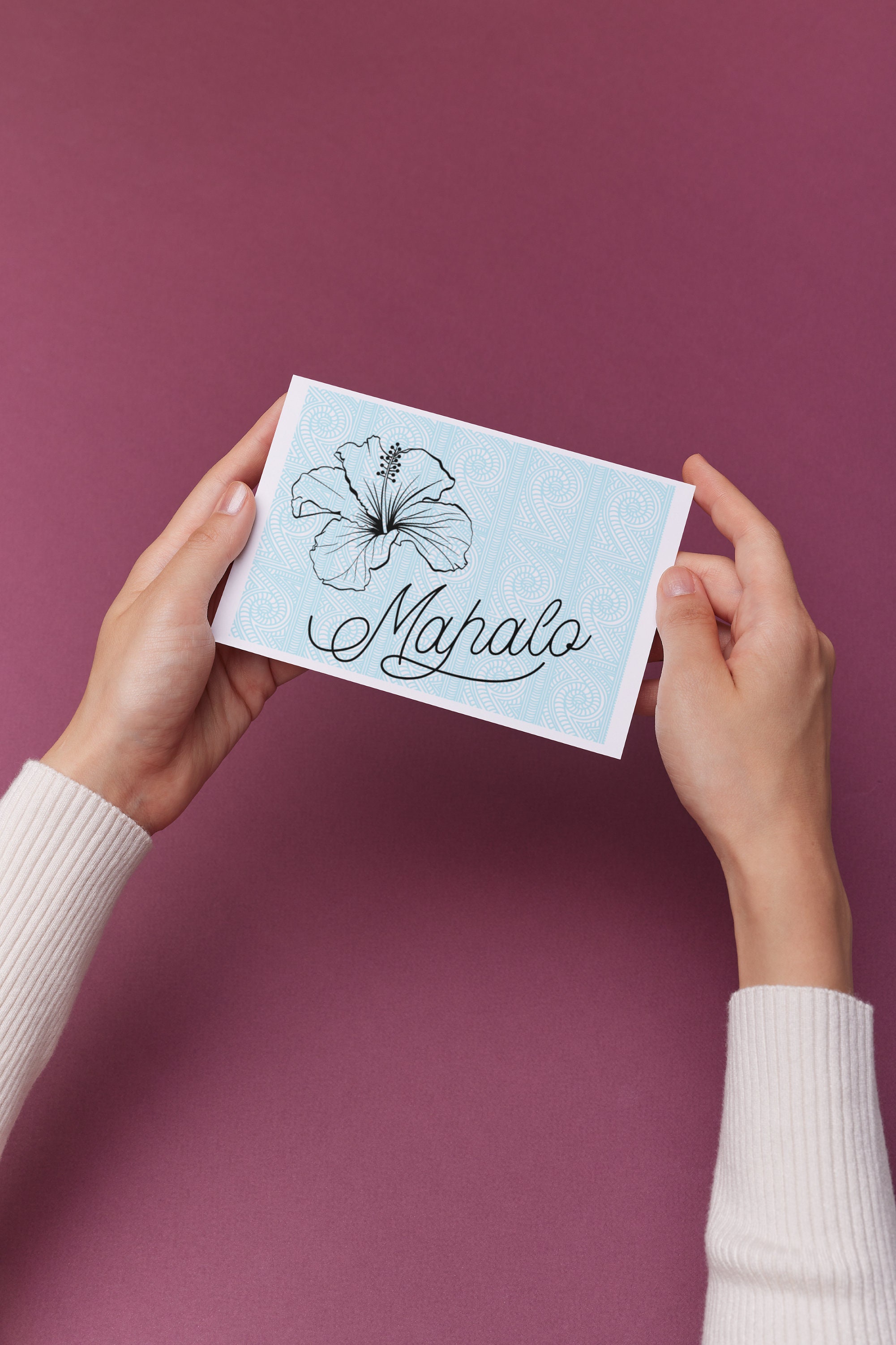 Hawaiian Mahalo Thank You Notecard Set: Tropical Gratitude Stationery ...