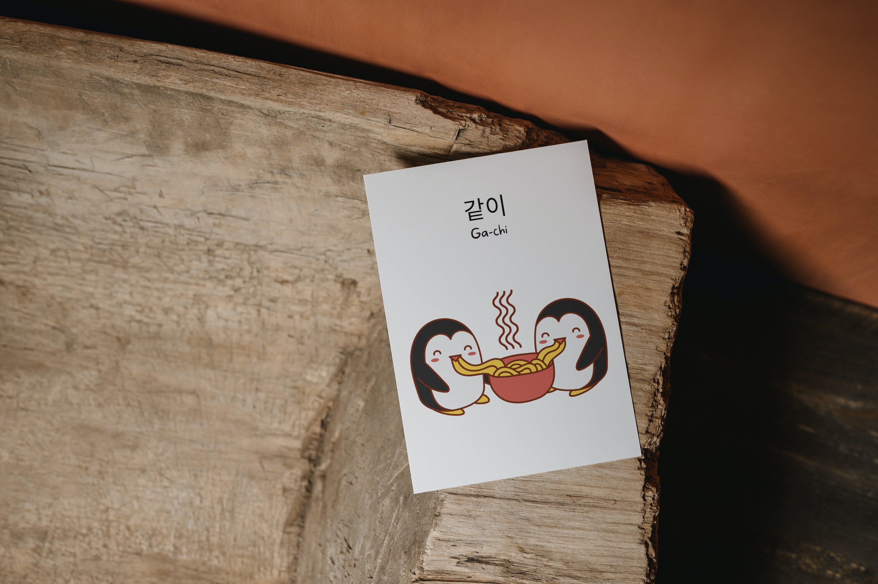 Sweet Korean Penguin Greeting Card gachi Together, I Love You Card ...