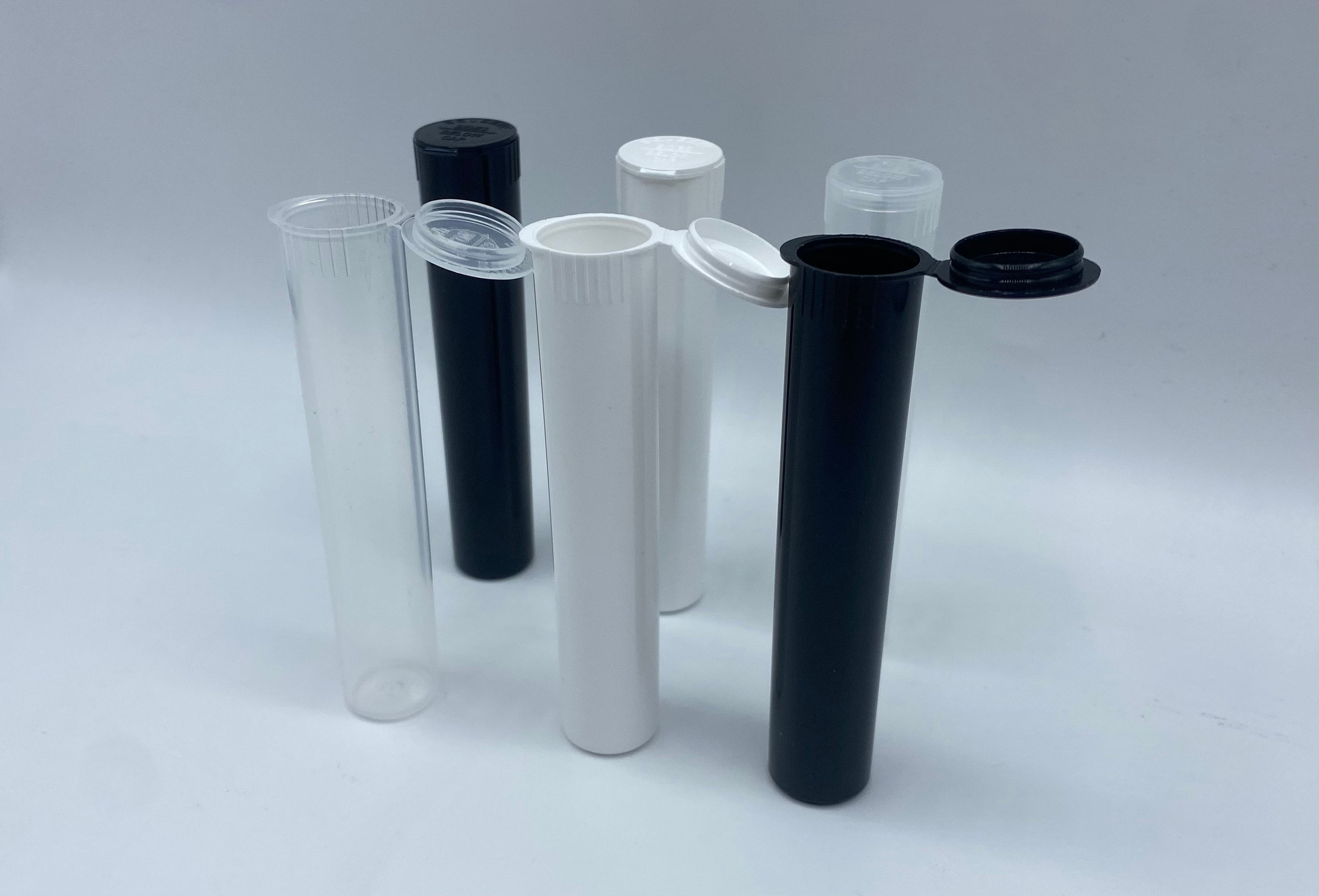 95mm Pre-roll Pop Top Doob Tube - 1000 Count - Black/white/clear - Etsy