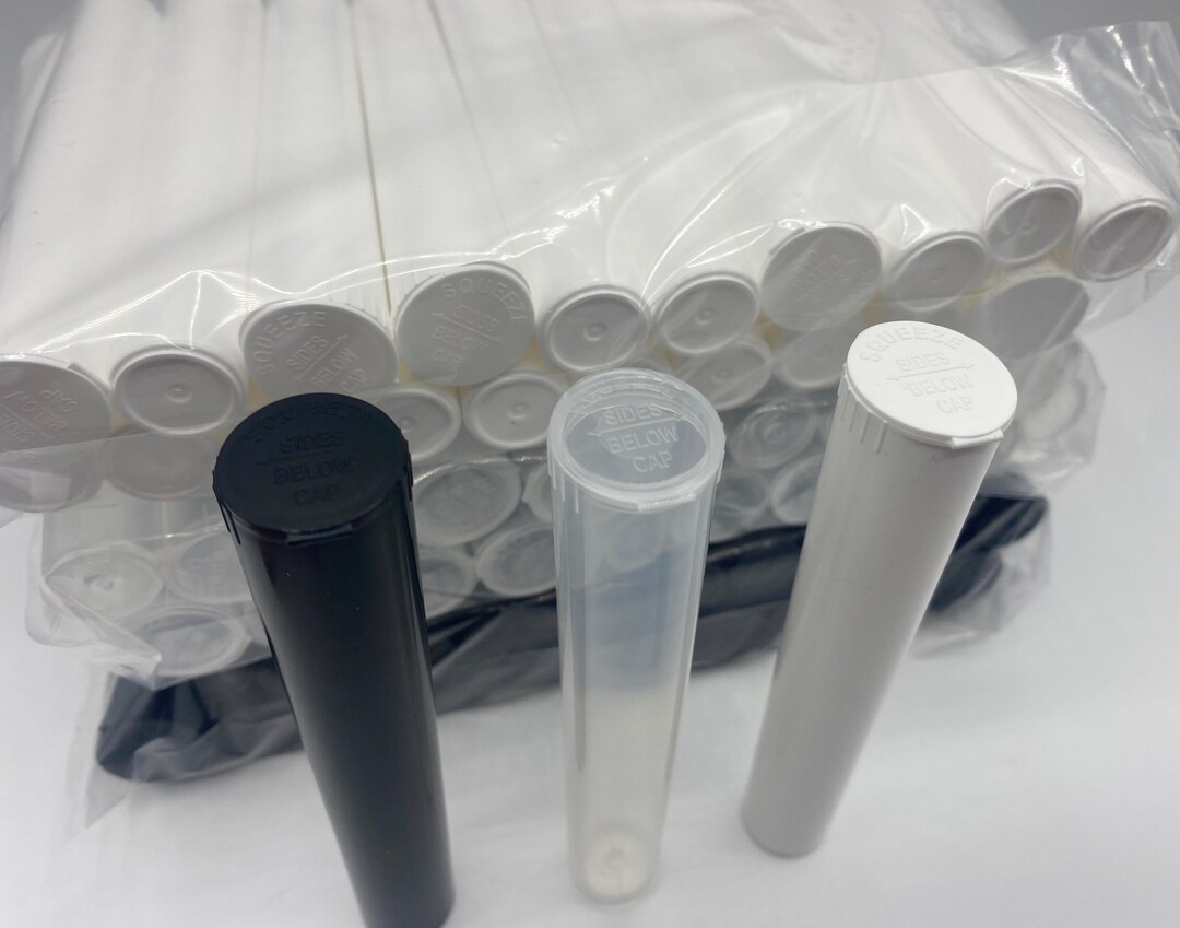 116mm Pre-roll Pop Top Doob Tube - 20 Count - Black/white/clear - Etsy