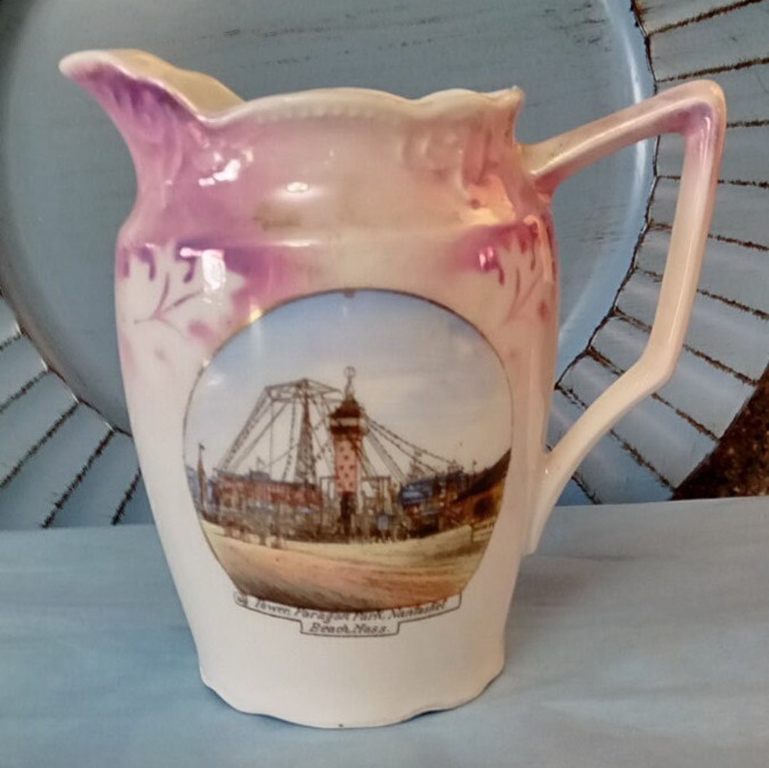 Paragon Park Pink Luster Pitcher, Souvenir Porcelain Jug - Etsy
