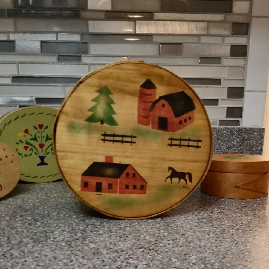 Shaker Style Wooden Pantry Box Hand Painted & Artist Signed - Etsy