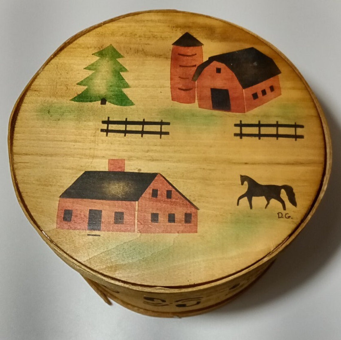 Shaker Style Wooden Pantry Box Hand Painted & Artist Signed - Etsy