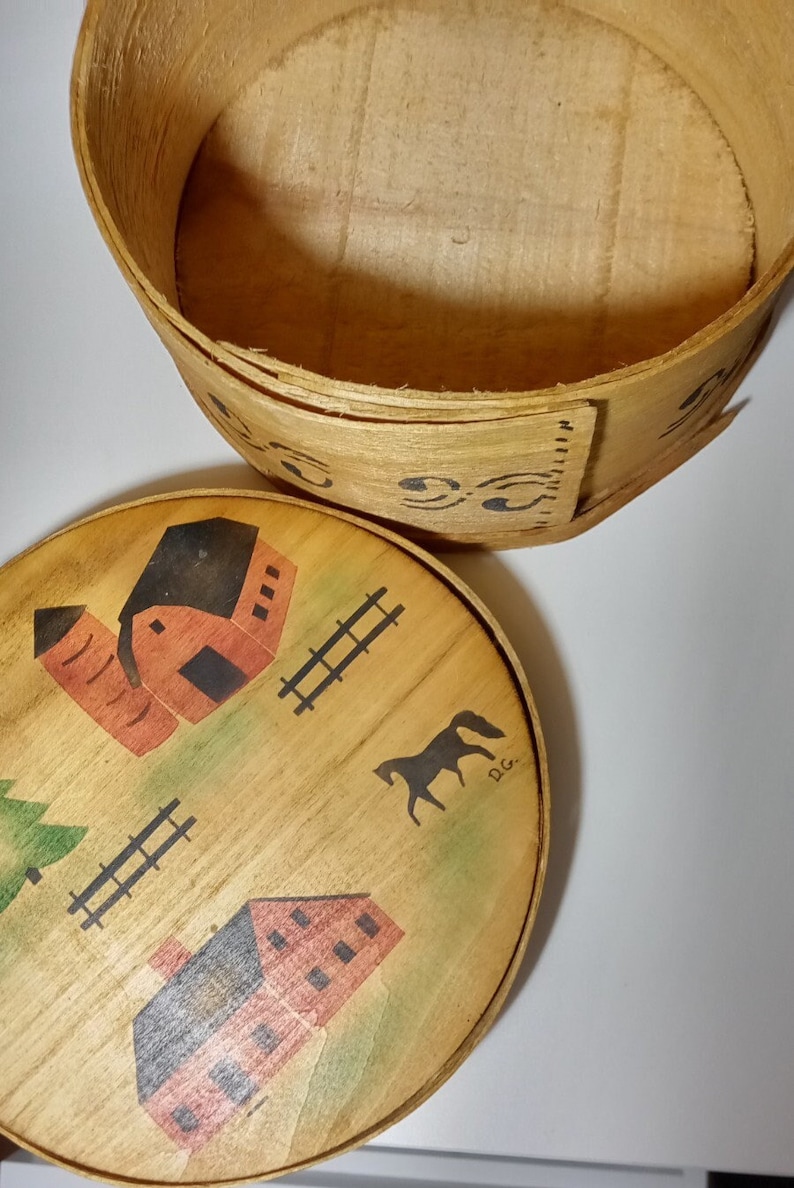 Shaker Style Wooden Pantry Box Hand Painted & Artist Signed - Etsy