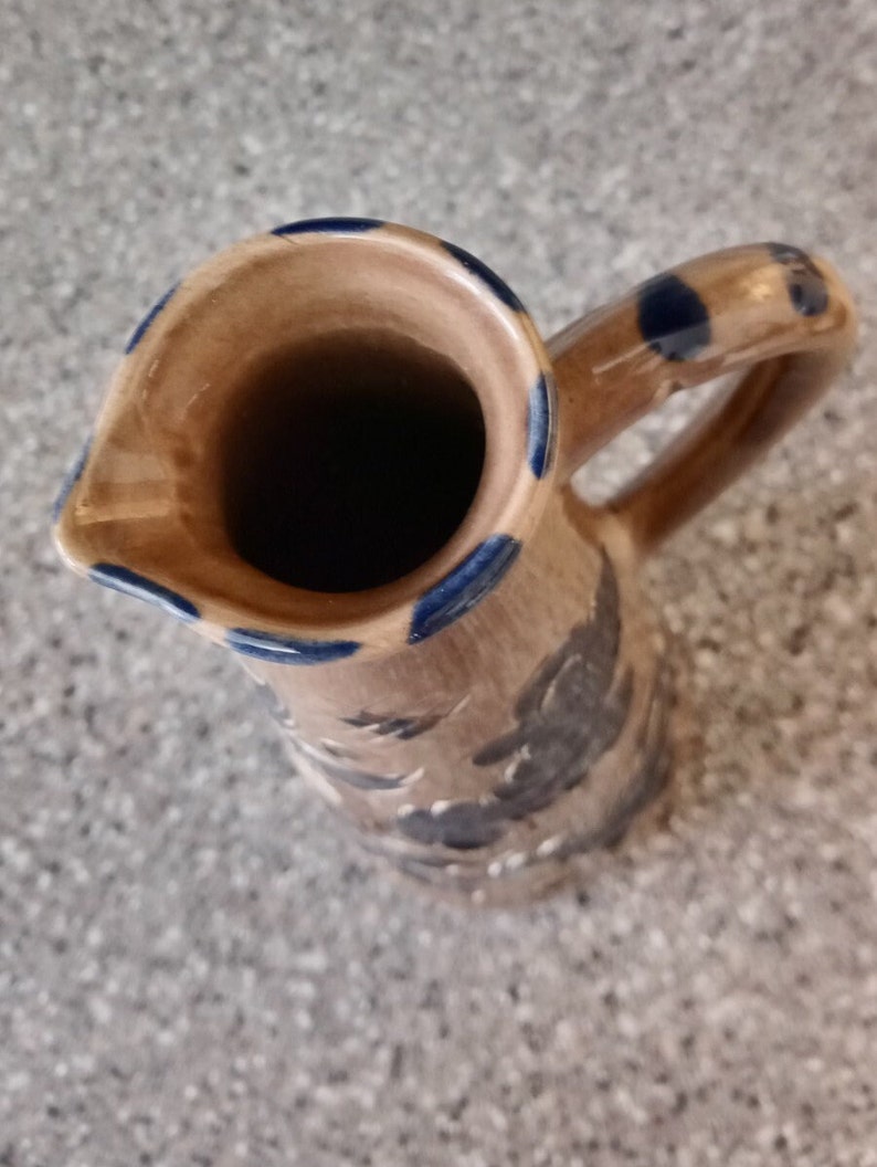 Salt-glazed Pottery Vase, Handled Pitcher, Westerwald-style, German ...